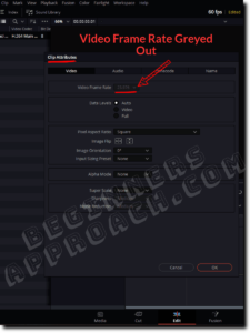 DaVinci Resolve Timeline Frame Rate Greyed Out? (Solved!)