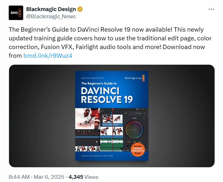 Brand New DaVinci Resolve 19 Beginner's Guide: Download!